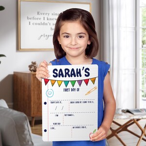 1st Day of School Dry Erase Board, Custom Name, Back-to-school ...