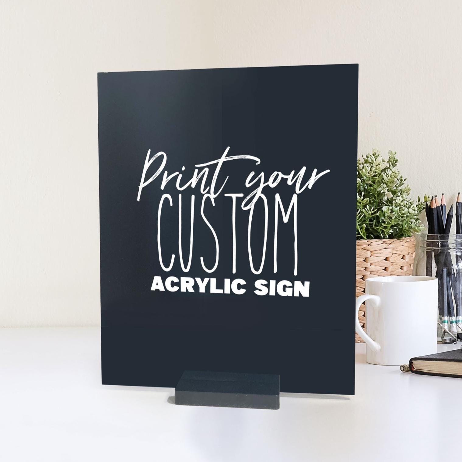 Custom Acrylic Sign With Stand – Personalized Minimalist Acrylic Plaque ...