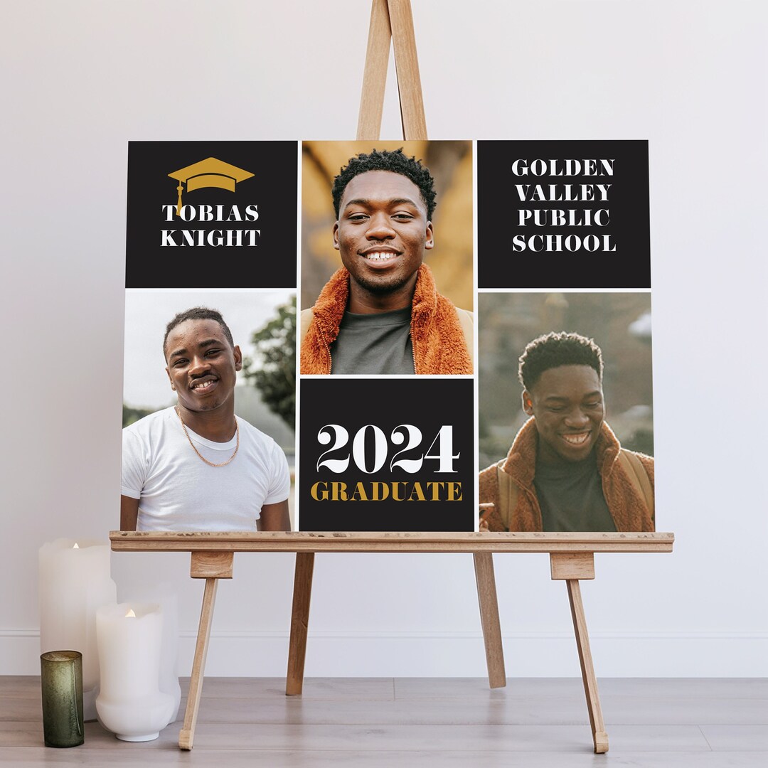 3 Photo 2024 Graduate Collage Grad Welcome Sign, Class of 2024 High ...