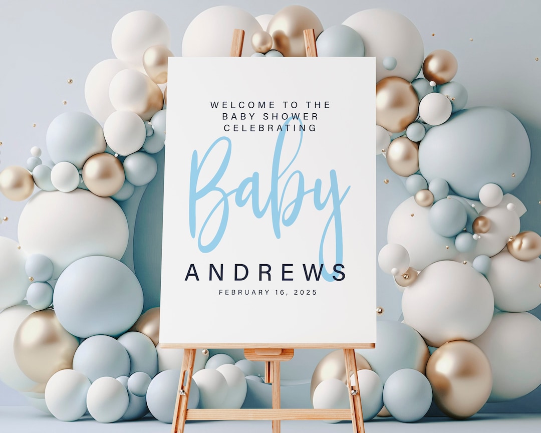 Welcome to the Baby Shower Celebrating Our Baby Sign - Boy/girl Baby ...