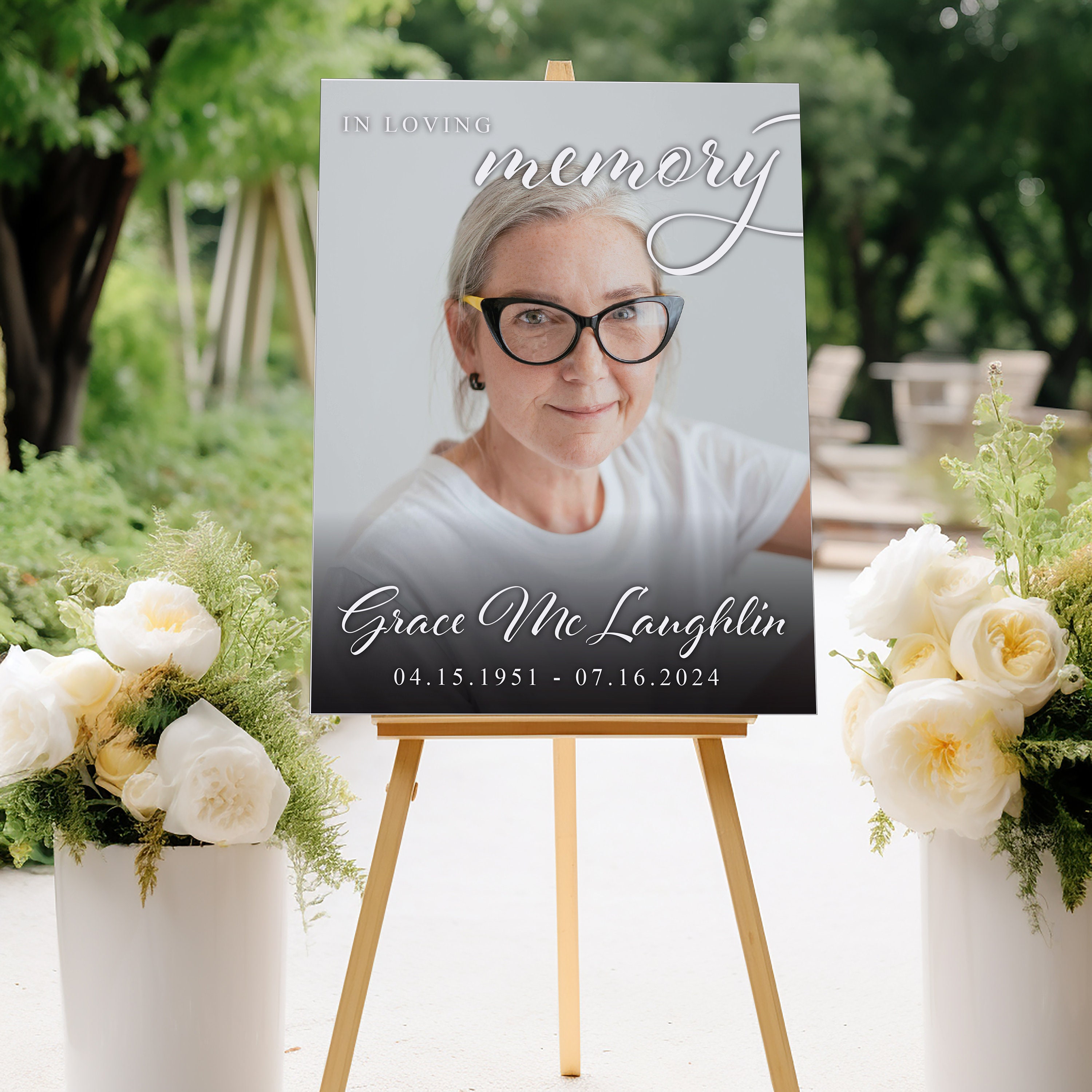 Full Photo Funeral Welcome Signage, in Loving Memory, Memorial Sign ...