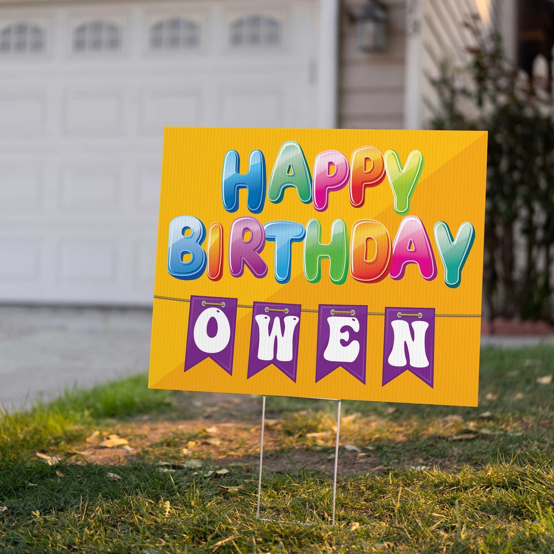 Custom Birthday Yard Sign: Personalized Coroplast Lawn Decoration (24 ...