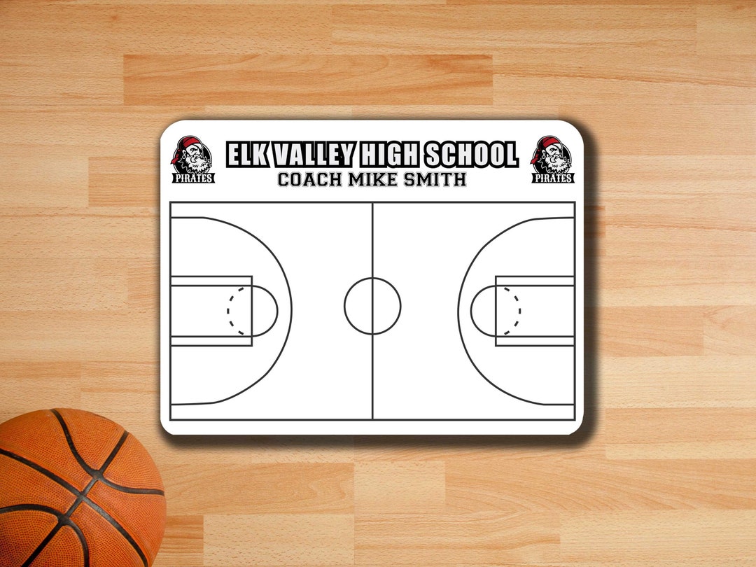 Personalized Basketball Coach Whiteboard: Custom Logo Dry Erase Play ...