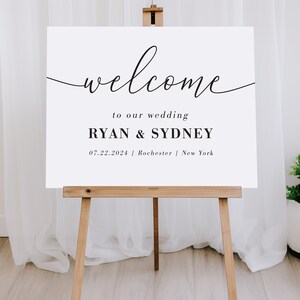 Wedding Welcome Sign, Minimalistic Wedding Reception Signs, Nuptial ...