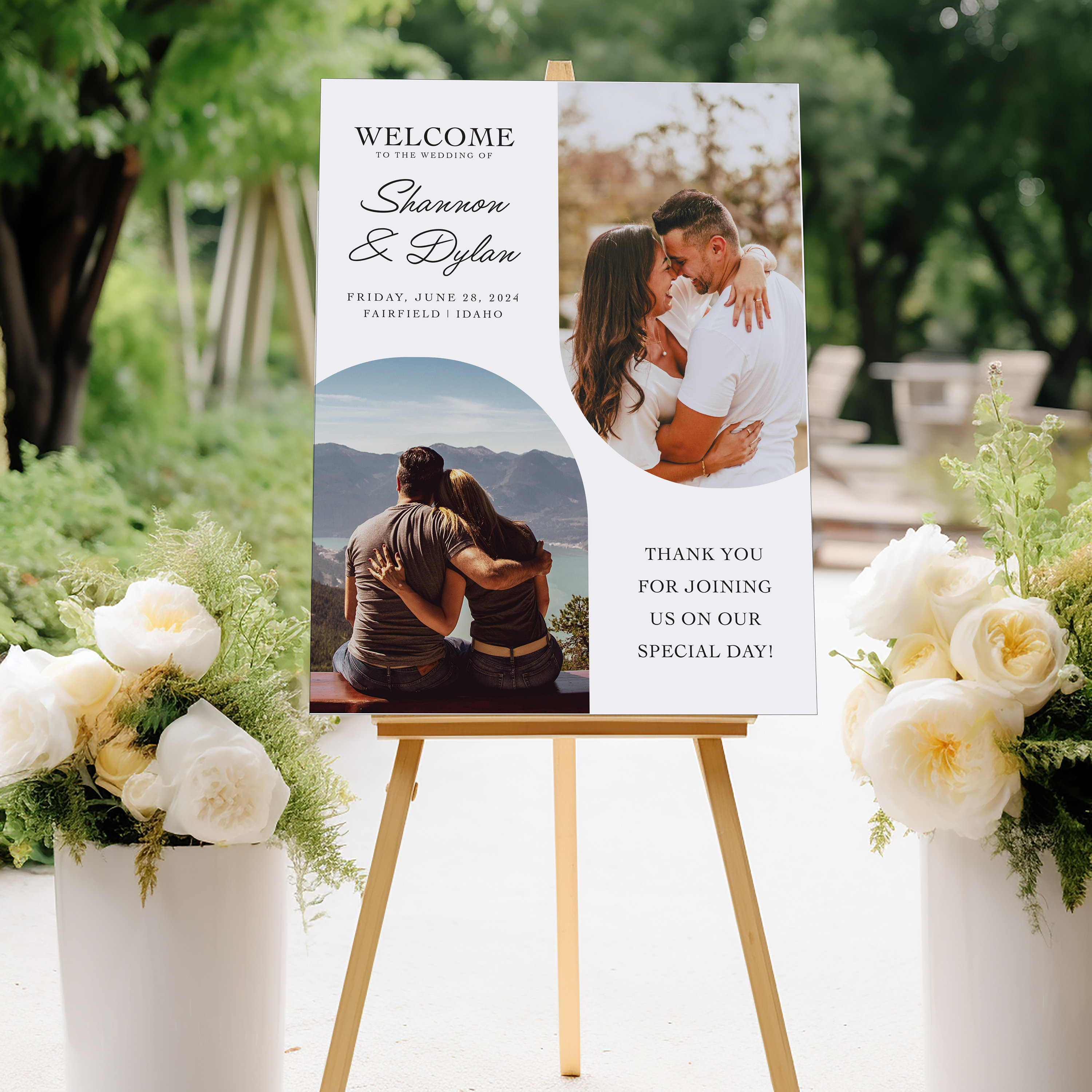 Welcome to Our Wedding - 2 Photo Welcome Sign, Custom Welcome to the ...