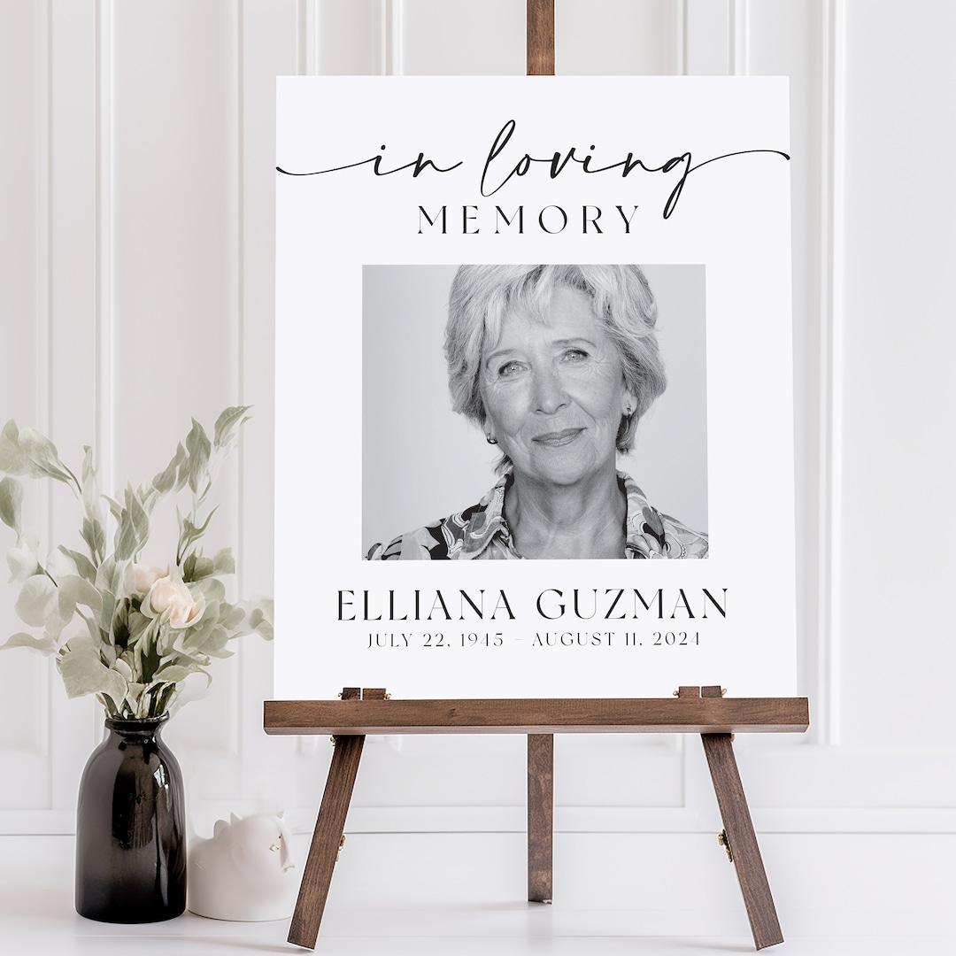 Personalized Memorial Welcome Sign: in Loving Memory Photo Display - Etsy
