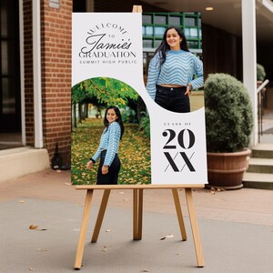 Class of 2025 Graduation Party, Custom Modern Welcome Sign With 2 ...