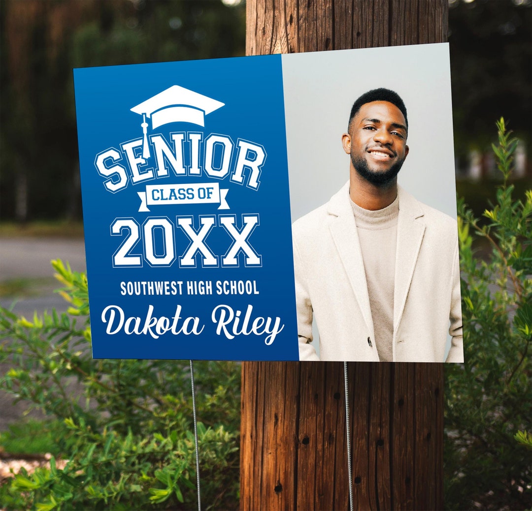 Custom Senior Yard Signs 24''x18'' Coroplast Yard Sign With H Stake ...
