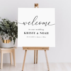 Wedding Welcome Sign, Minimalistic Wedding Reception Signs, Nuptial ...
