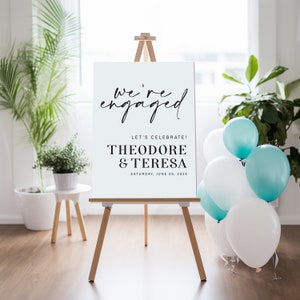 We're Engaged - Custom Welcome Sign for Engagement Announcement, Large ...