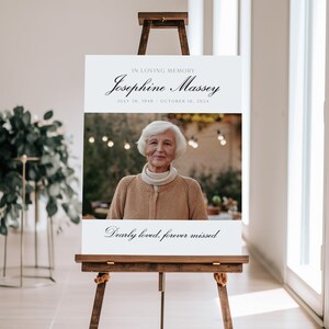 Memorial Welcome Sign With Photo: Funeral Entrance Display - Etsy