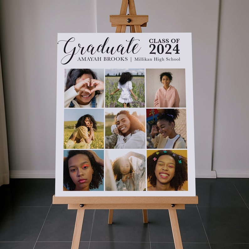 Graduation Photo Collage Board: Party Welcome Sign - Etsy