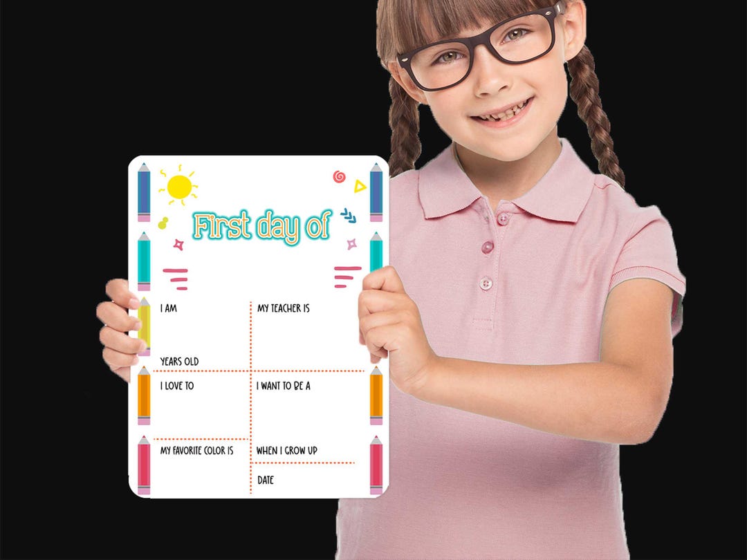 First Day of School Dry Erase Board, Back-to-school Whiteboard Sign ...