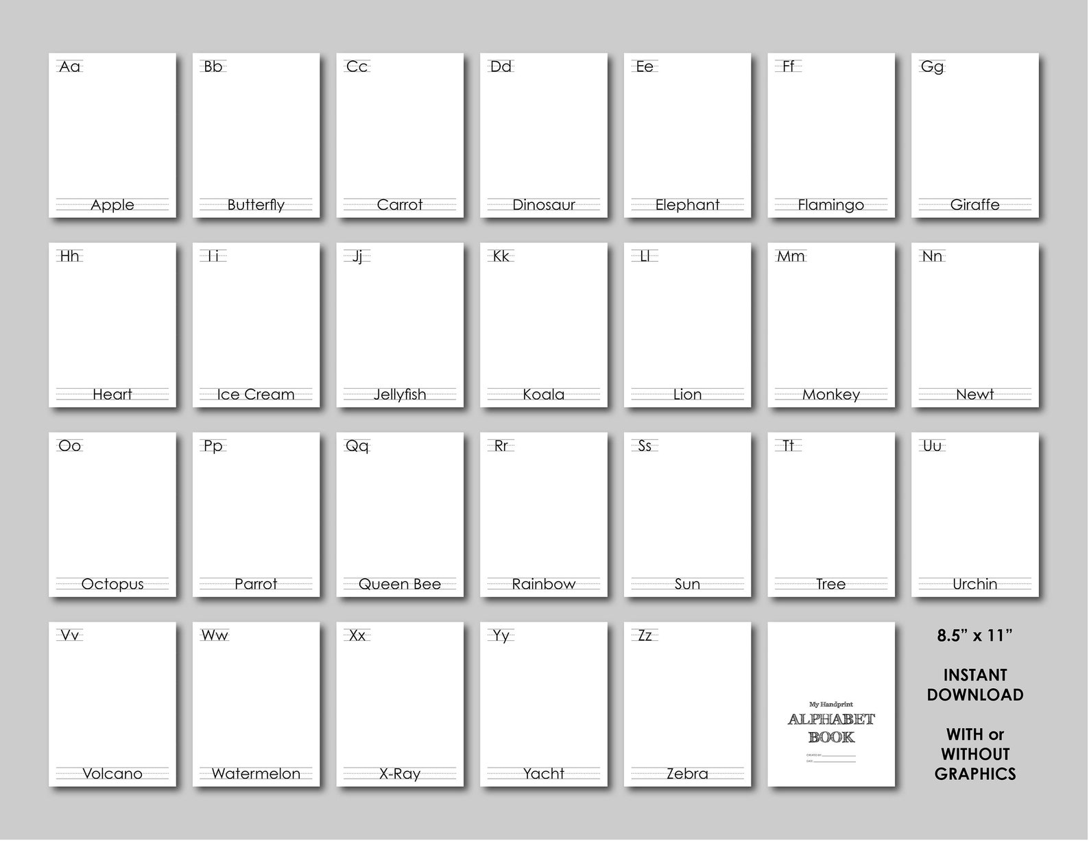 A-Z Alphabet Handprint Booklet | Alphabet Handprint Keepsake | Alphabet ...