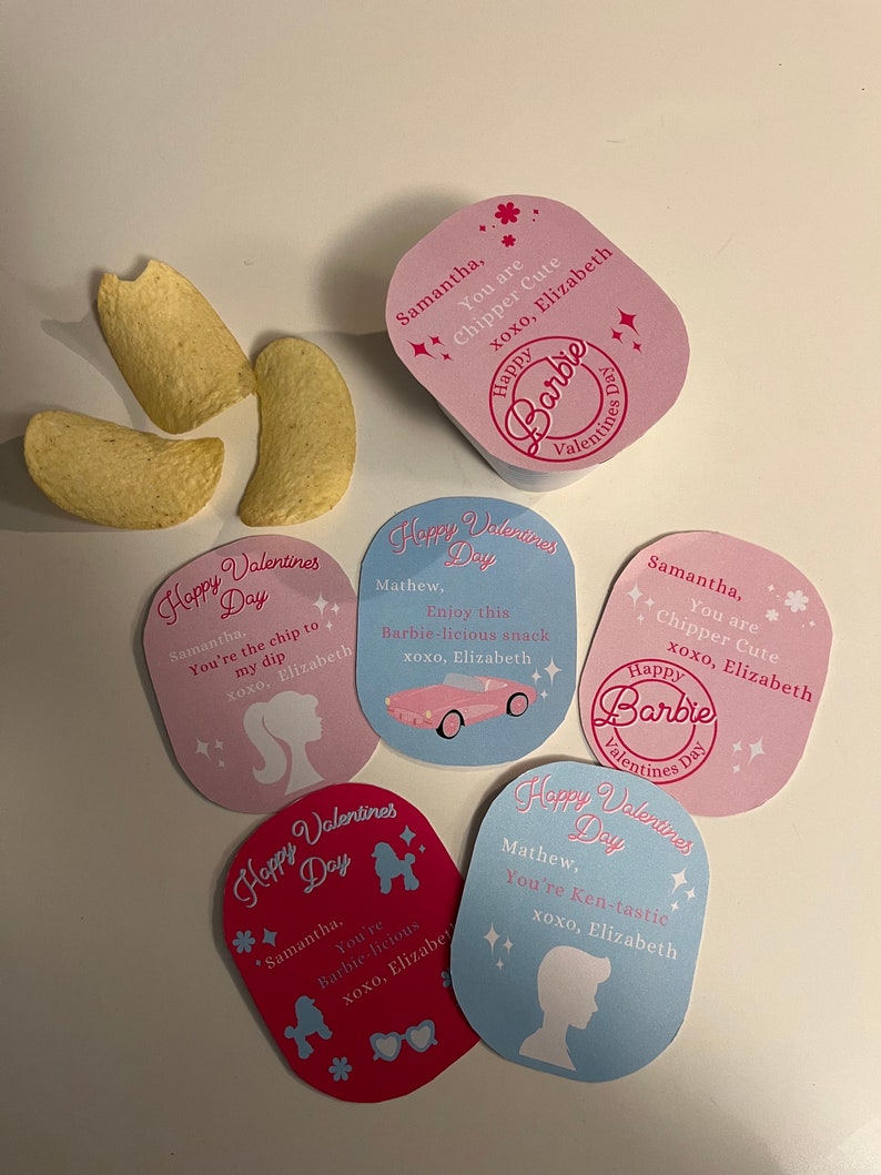 Instant Printable Barbie Inspired Valentine's Pringles Chip Label You ...