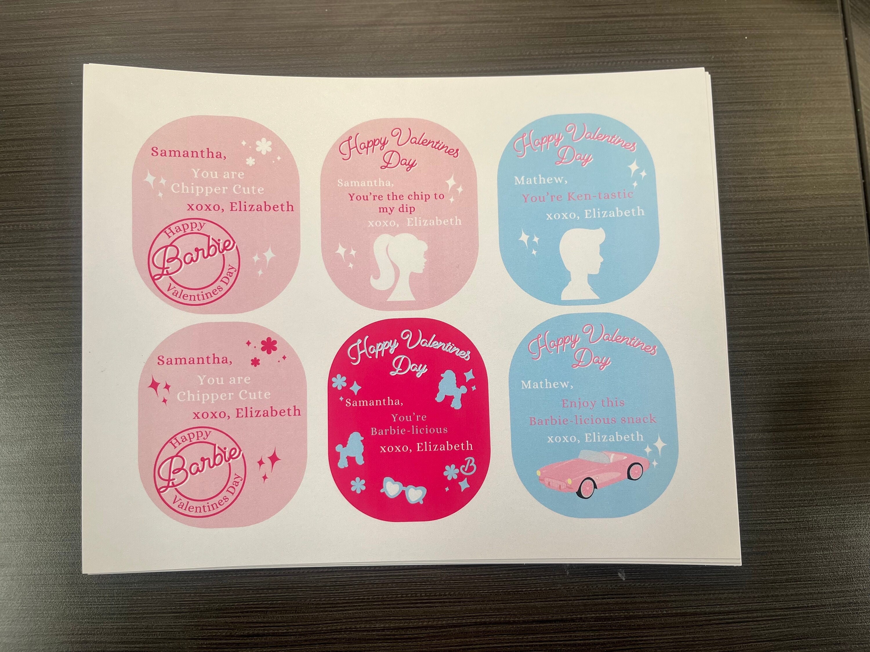 Instant Printable Barbie Inspired Valentine's Pringles Chip Label You ...