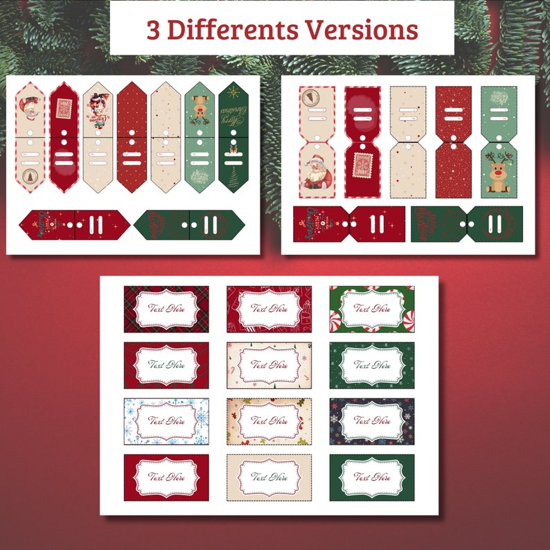 Printable Christmas Tags Christmas Party Tag Template - Etsy