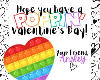 Printable Valentine | Have a Poppin' Valentine's Day (digital Download ...