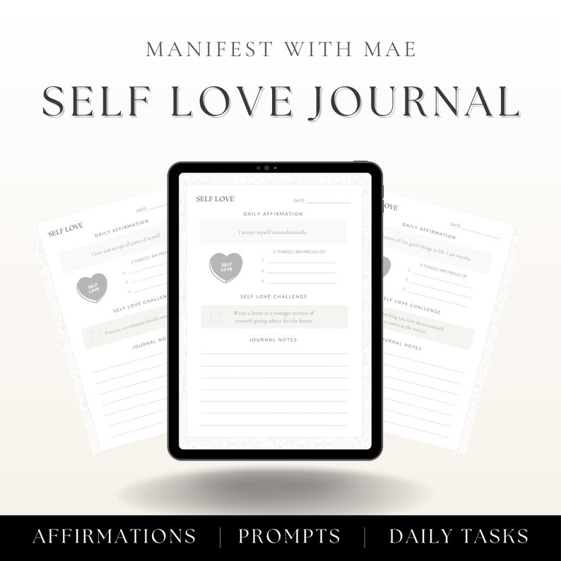Self Love Journal - Printable | Prompts | Affirmations | Kindness Tasks ...