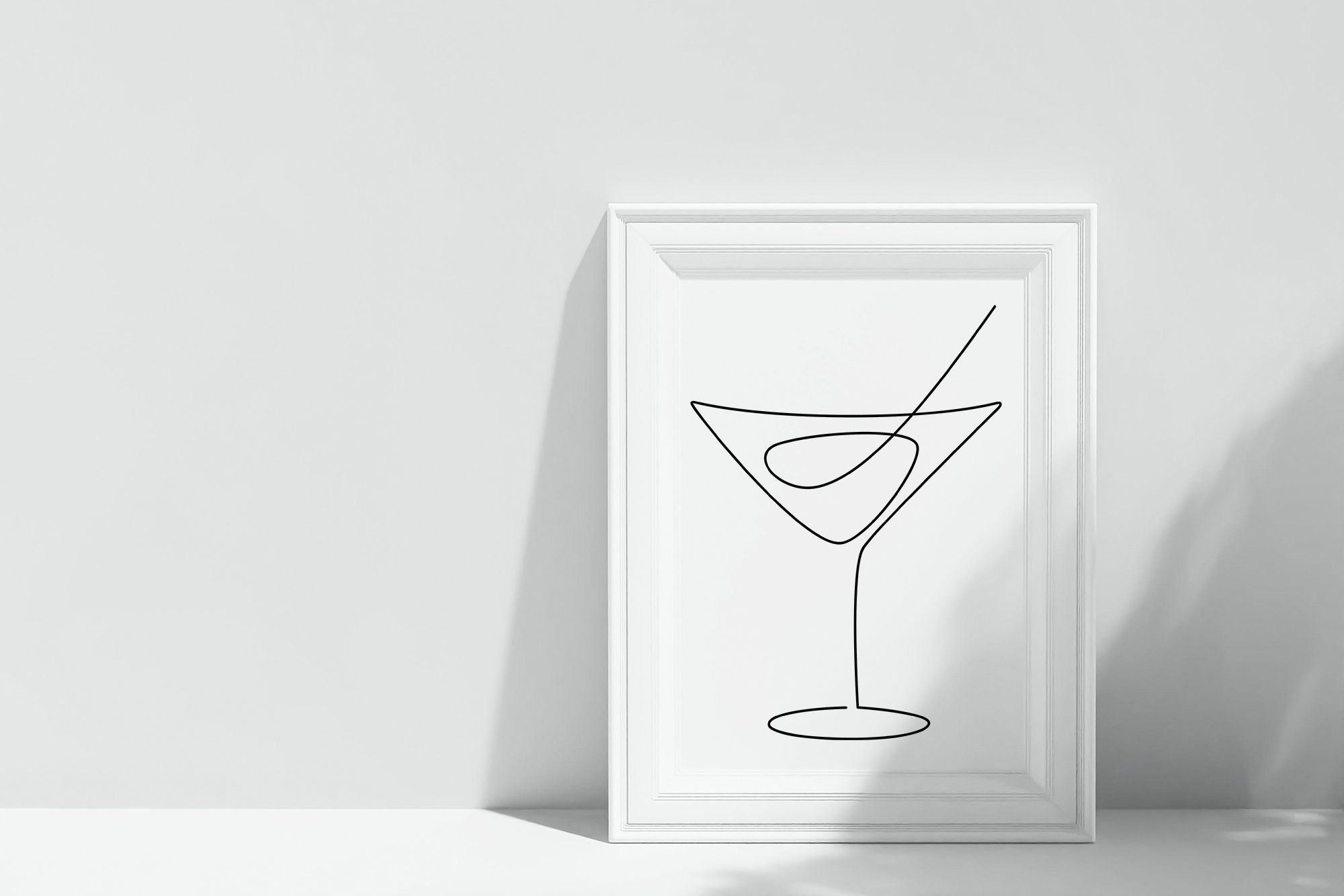 Martini Glass Line Art Printable Wall Art Cocktail SVG Print Wine Lover ...