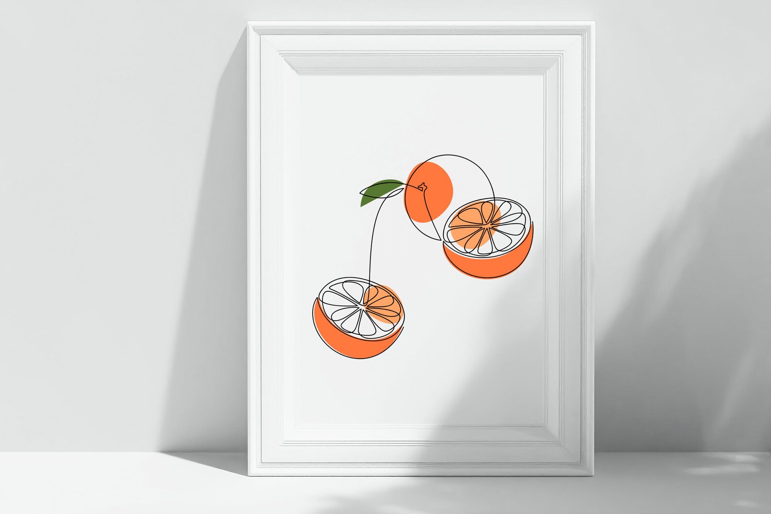 Fruit Line Art Fruit Wall Art Decor Orange Fruit Line Drawing Poster ...