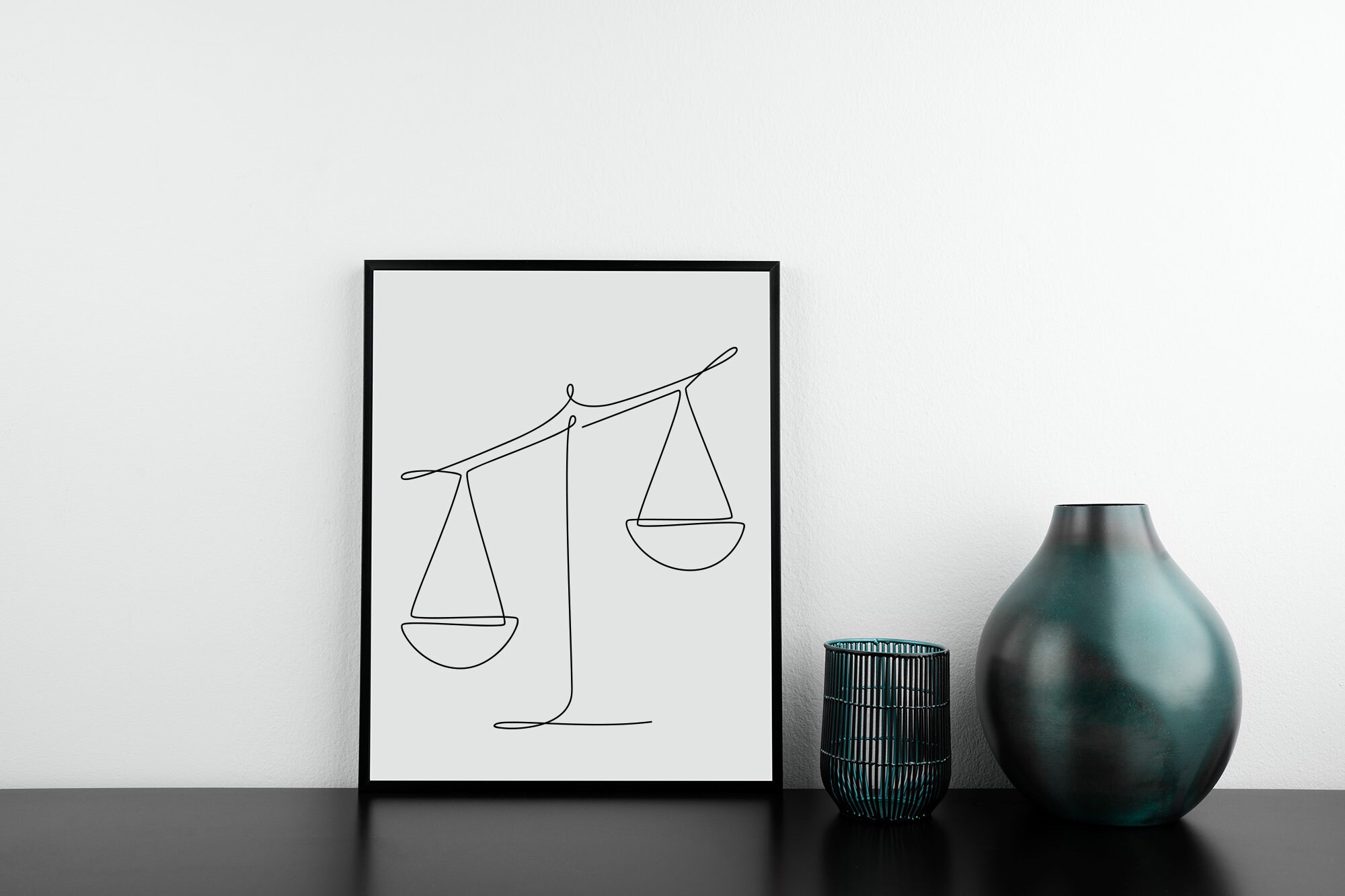 Balance Scale Line Art Balance Scale Lawyer Office Wall Art - Etsy