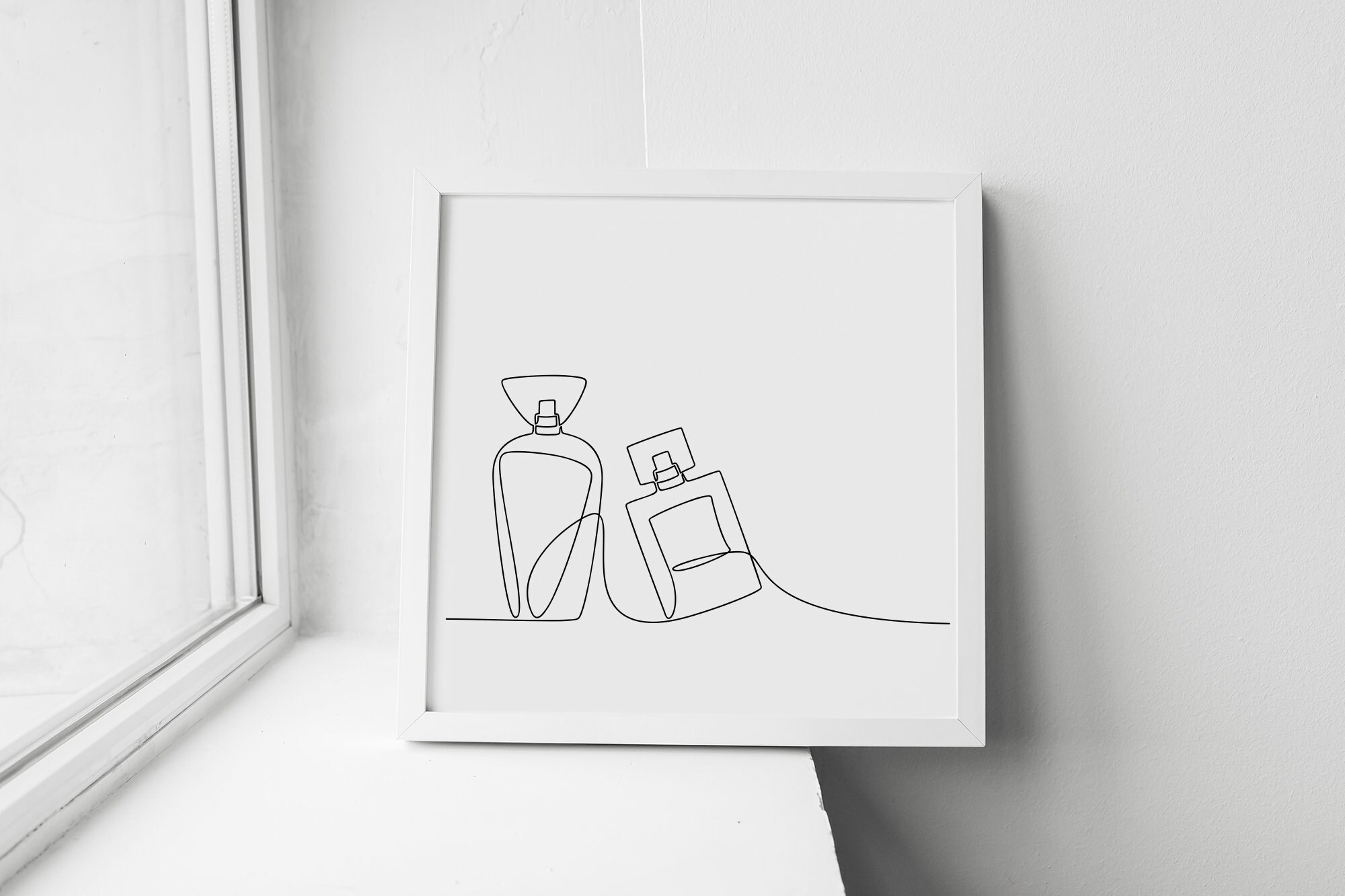 Perfume Line Art Perfume Wall Art Decor Perfume Bottle Print Fashion ...