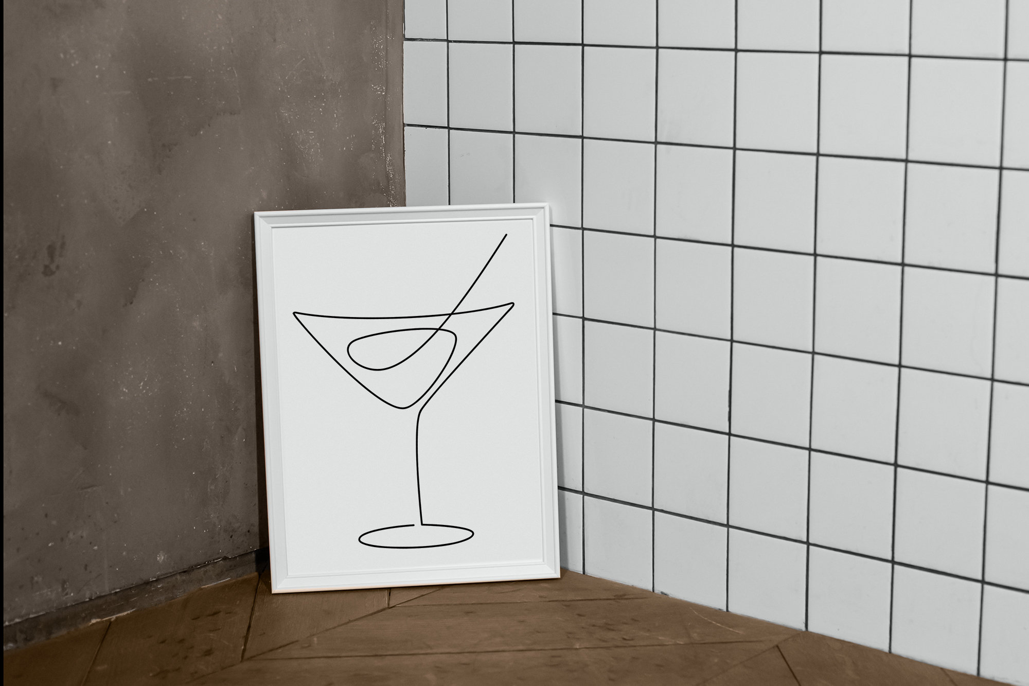 Martini Glass Line Art Printable Wall Art Cocktail SVG Print Wine Lover ...