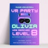 VR Birthday Invitation, Virtual Reality Games Invite , Girls Gaming ...