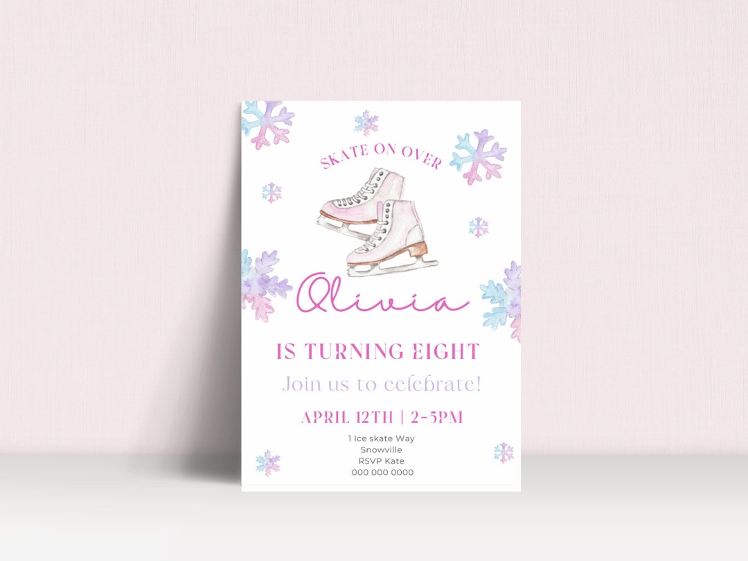 Ice Skate Birthday Party Invitation Download, Ice Skate Party , Skate ...