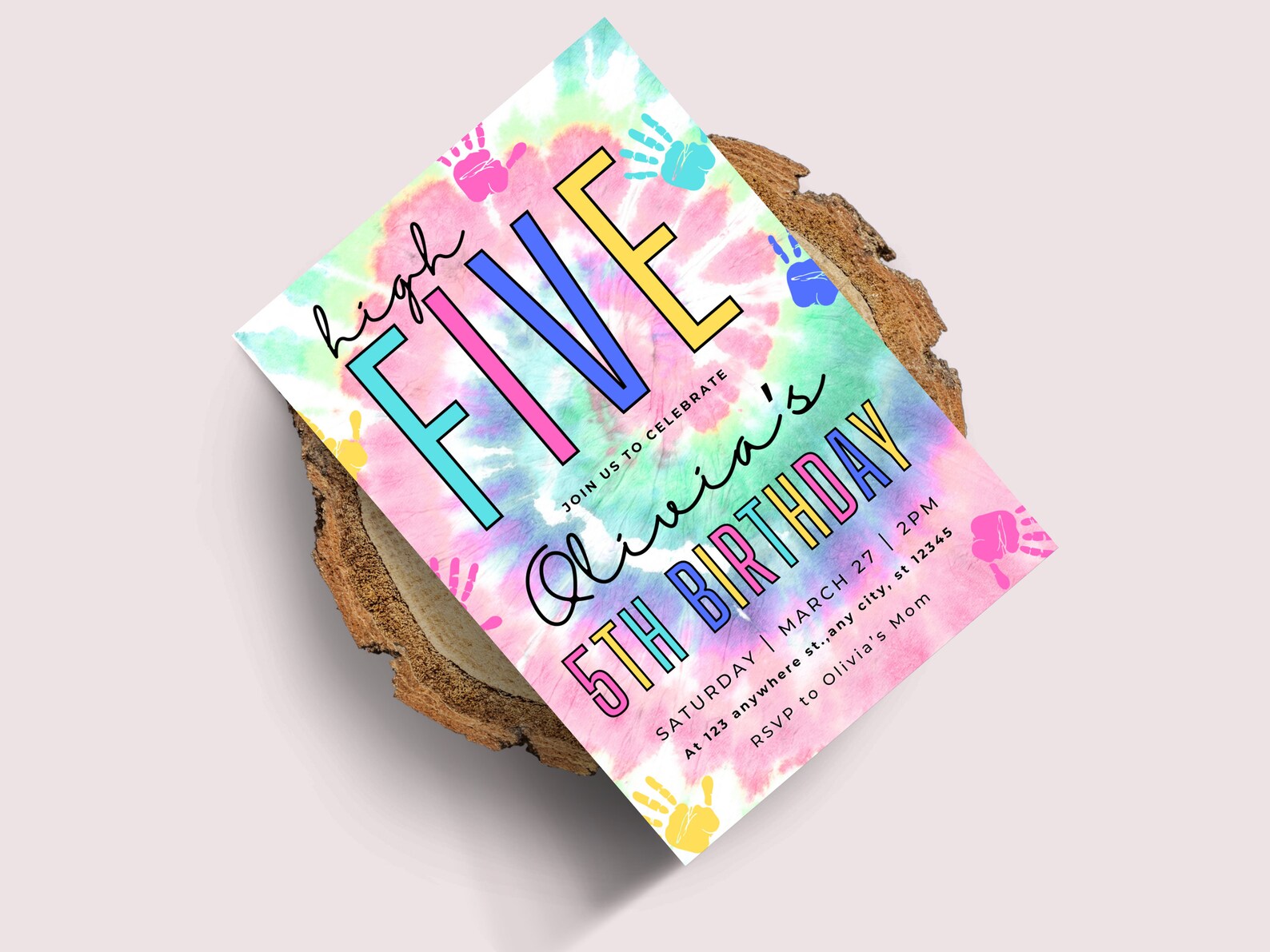 Hi Five Birthday Invite, High Five Invitation , Hi Five 5th Birthday ...