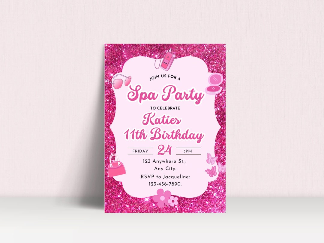 Kids Spa Birthday Party Invitation, Instant Download ,editable , Spa ...