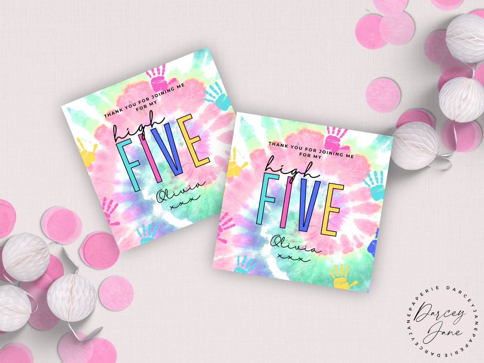 High Five Thank You Tags, Hi Five Favor Tags , Editable High Five ...