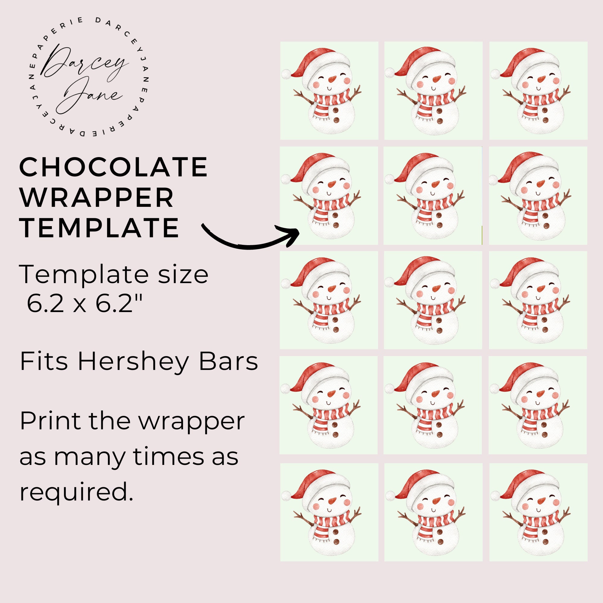 Snowman Candy Bar Wrapper Digital,immediate Download , Instant Download ...