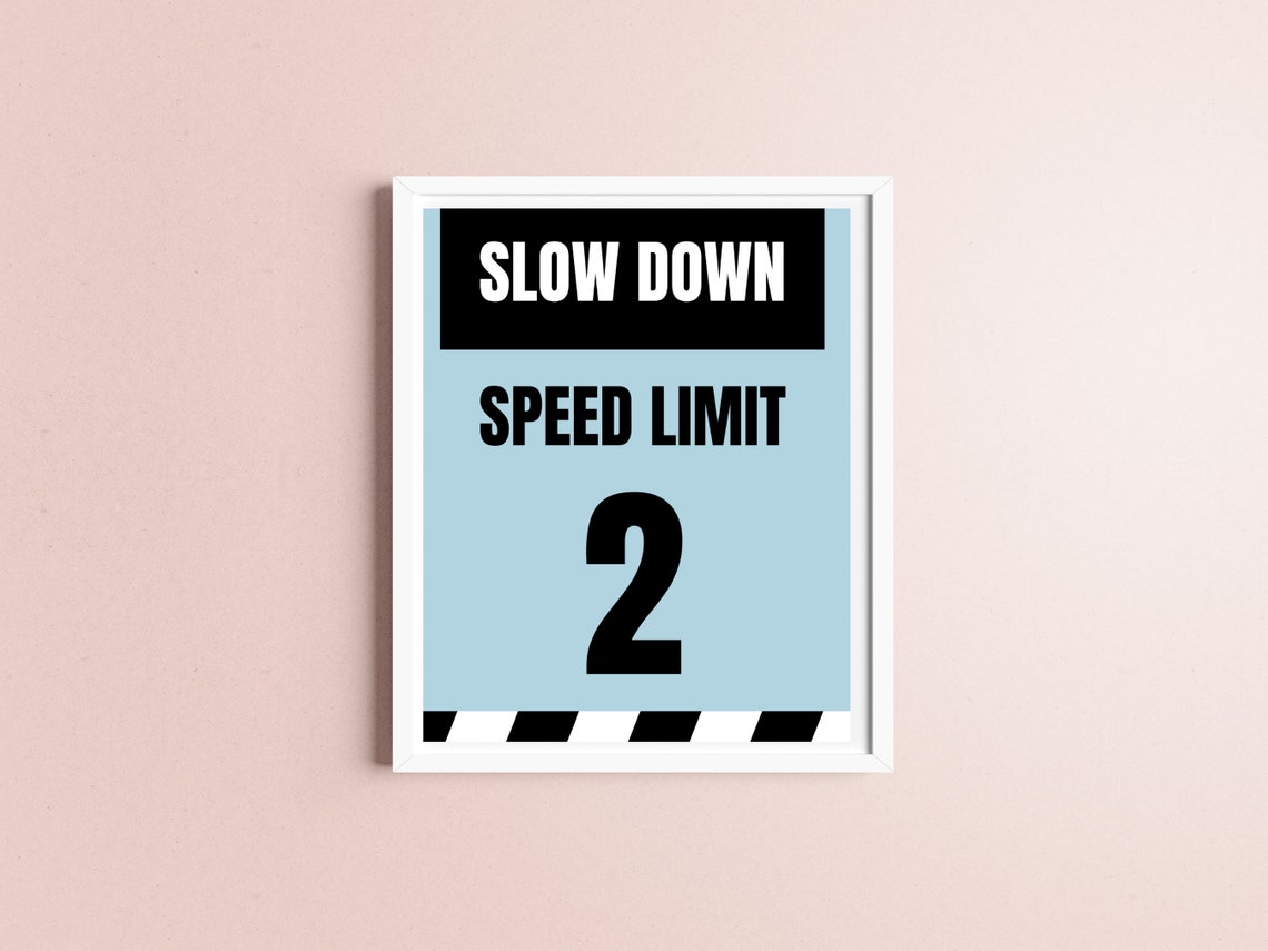 Speed Limit Birthday Age Sign | Any Age Evite | Pick Your Speed | Road ...
