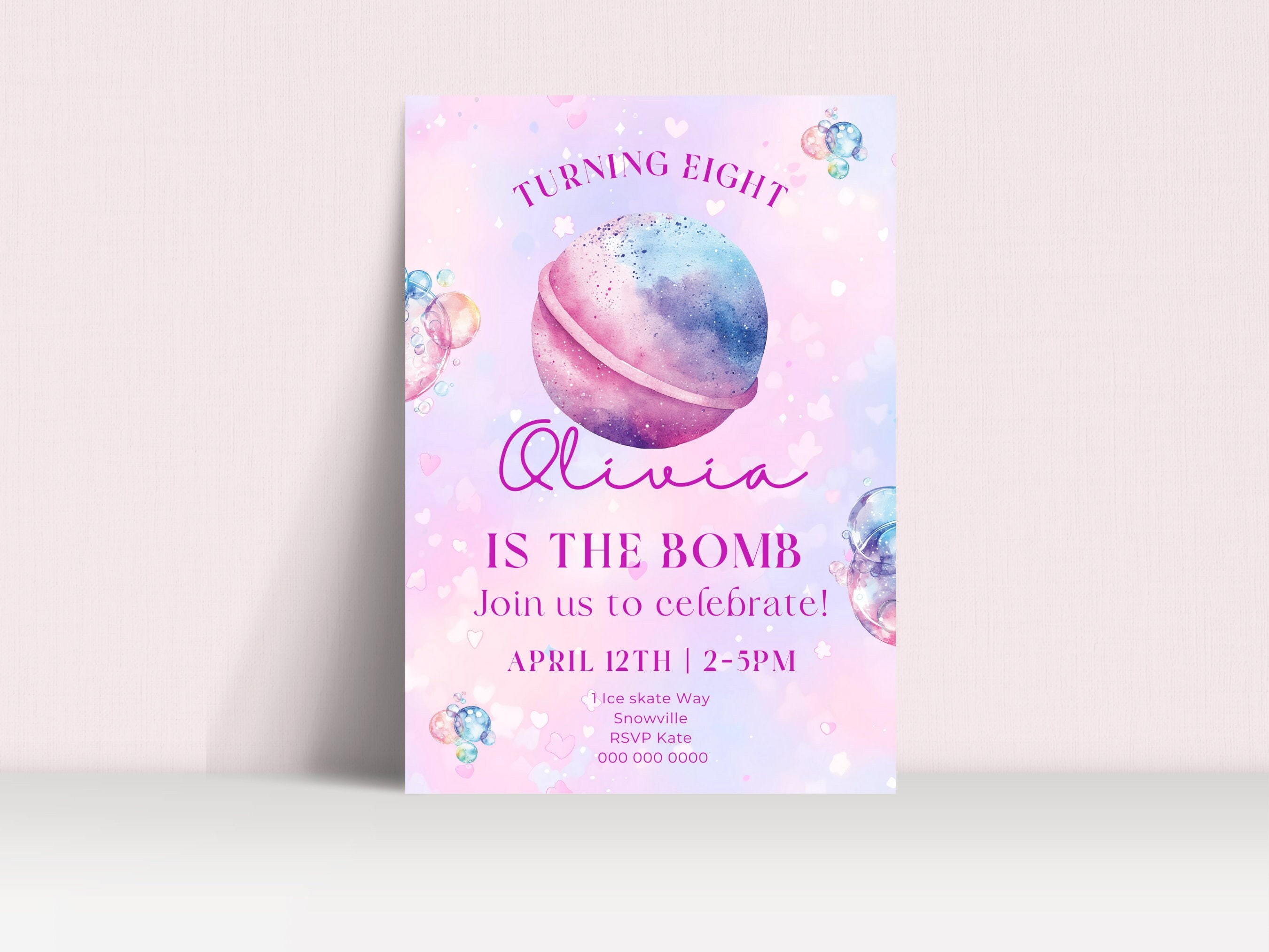 Bath Bomb Making Party Invitation, Instant Download, Spa Birthday Party ...