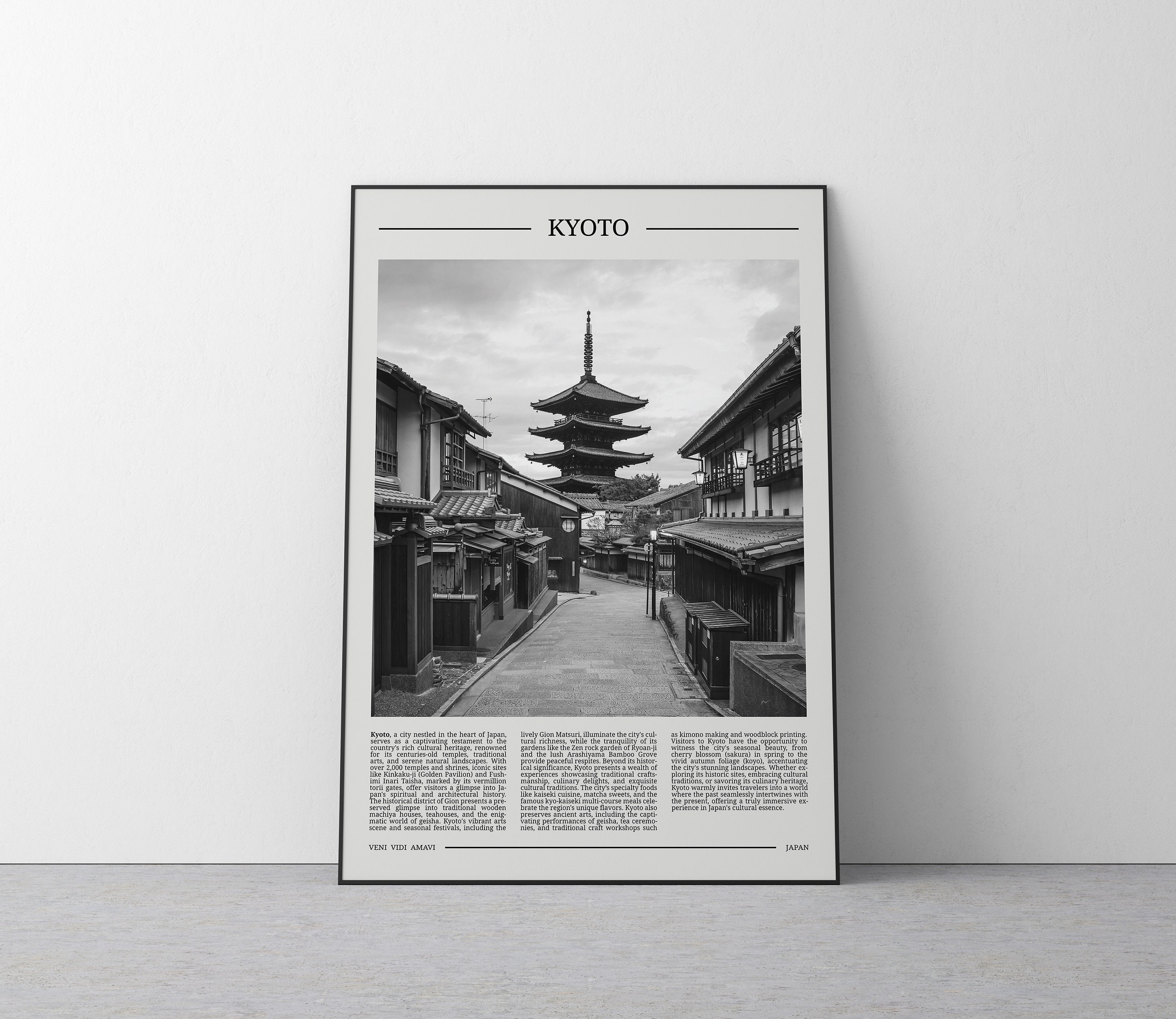 Kyoto City Poster Kyoto Travel Print Kyoto Wall Art Temples - Etsy