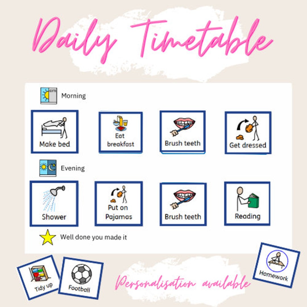 Daily Visual Timetable - Etsy