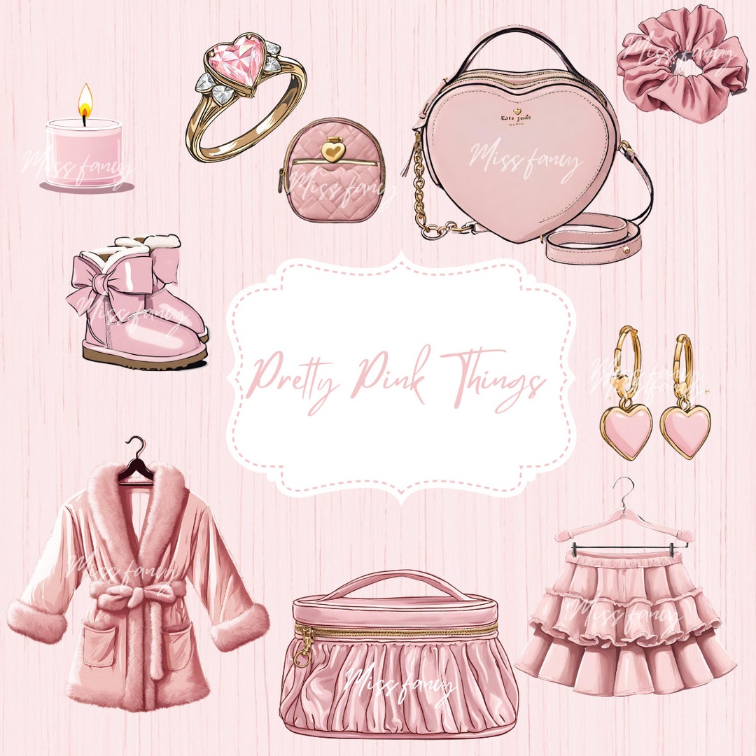 Pretty Pink Things | 10 Pink Girly Clipart Set| Digital Clipart ...