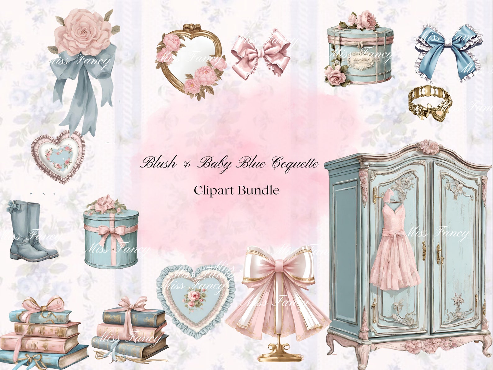 Blush & Baby Blue Coquette Bundle| Soft Girl Digital Download ...