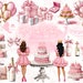 Birthday Clipart Set|pink Girly Birthday Celebration|birthday Cake ...