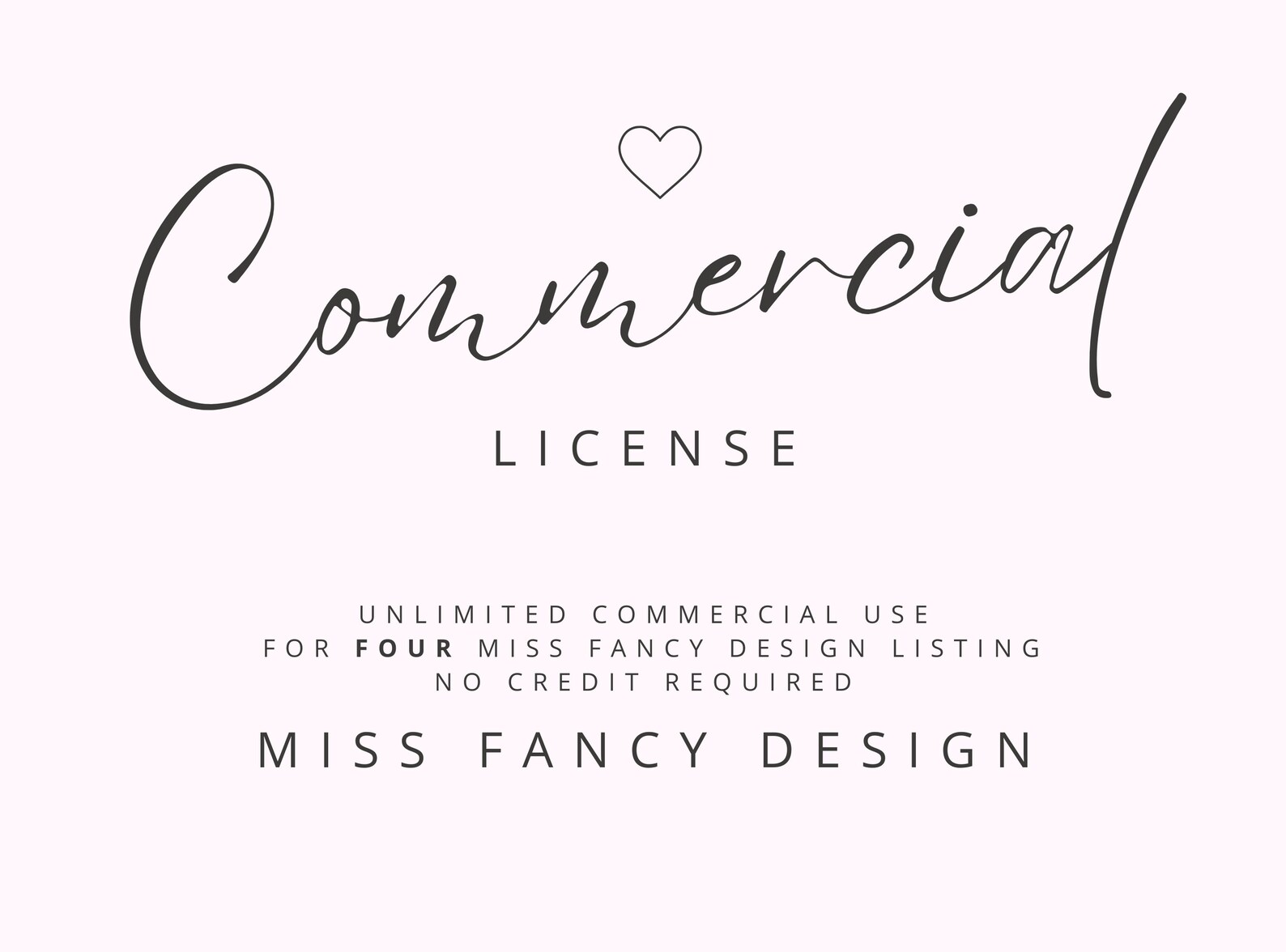Commercial License for Four Miss Fancy Design Listings -no Credit ...
