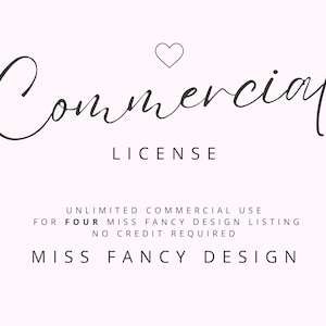 Commercial License for Four Miss Fancy Design Listings -no Credit ...