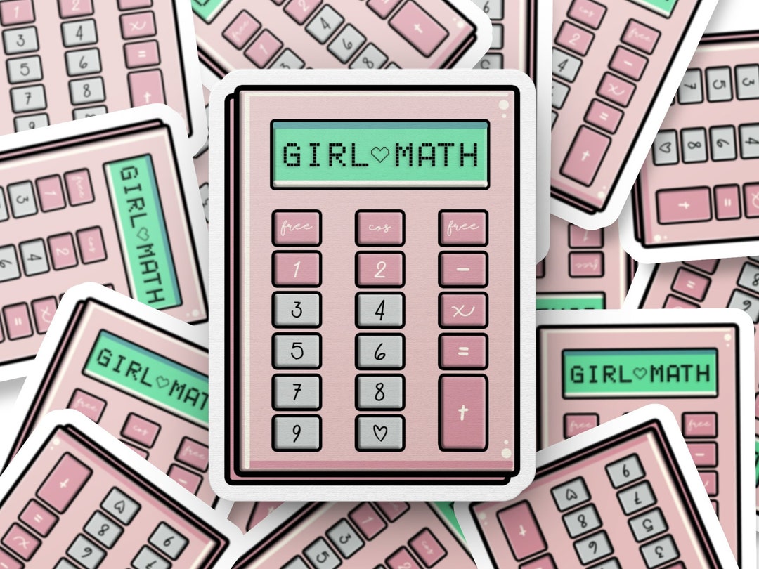 Girl Math Pink Calculator Sticker Cute and Functional Sticker for ...