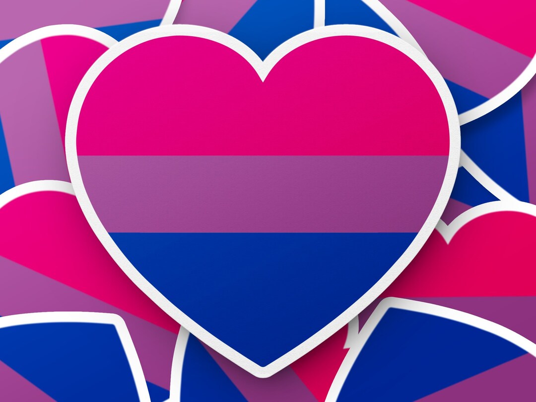 Bisexual Heart Pride Flag Sticker Express Love and Equality - Etsy