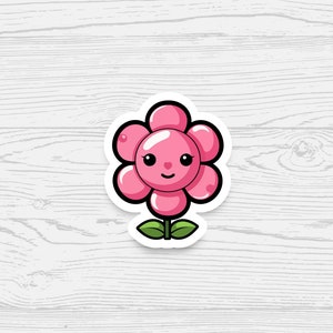 Cute Pink Flower Sticker - Whimsical Floral Accent - Etsy