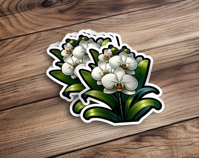 Orchid Decal, Orchid Sticker, Flower Decal, Flower Sticker, Laptop ...