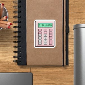 Girl Math Pink Calculator Sticker - Cute and Functional Sticker for ...