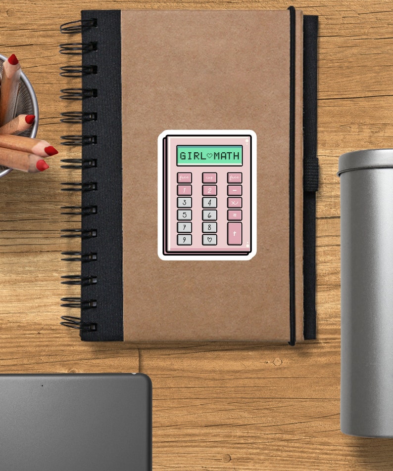 Girl Math Pink Calculator Sticker Cute and Functional Sticker for ...