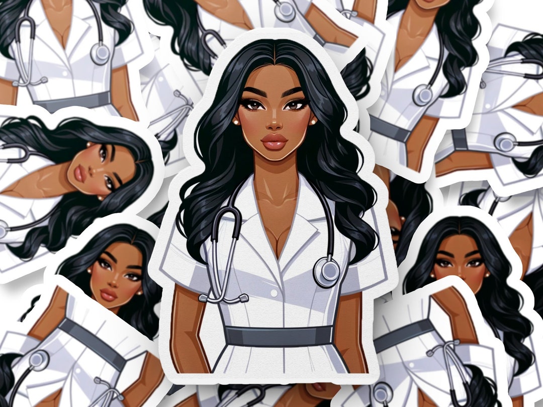 Black Nurse Sticker - Etsy